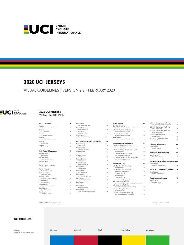 2019 Uci Jerseys Guidelines | PDF | Color | Cycle Racing