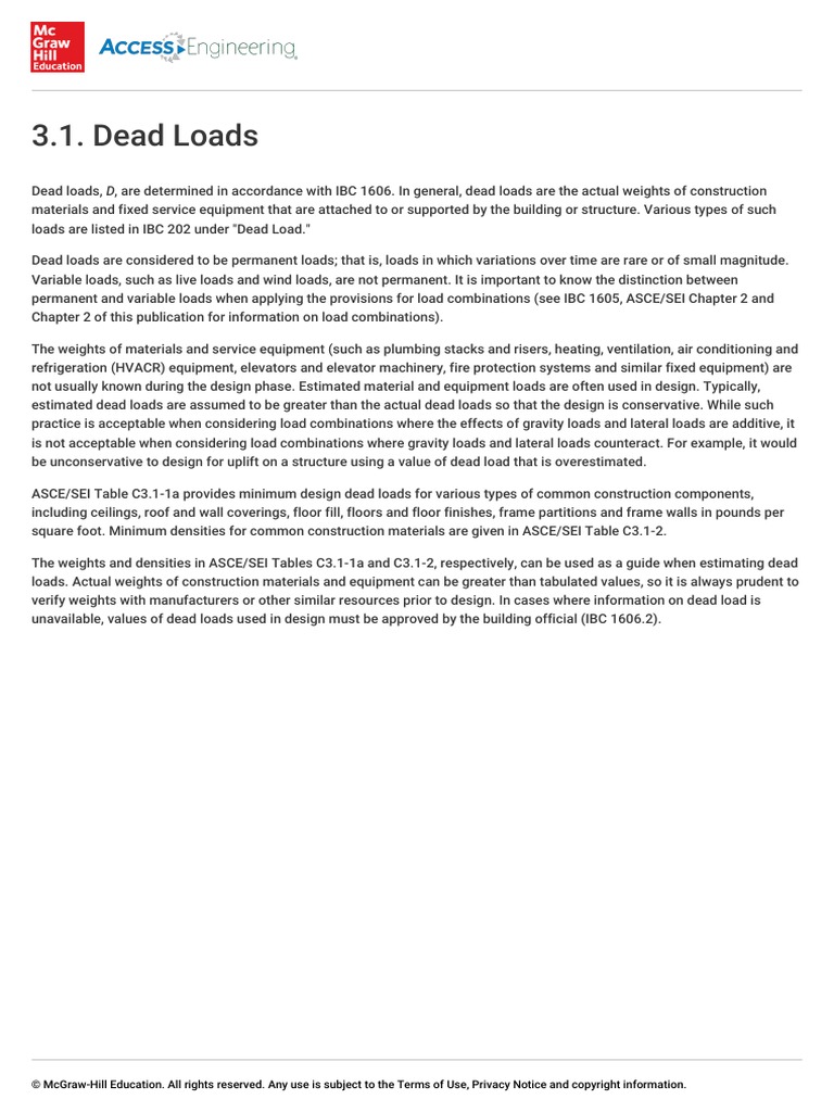 Dead Loads | PDF | Structural Load | Weight