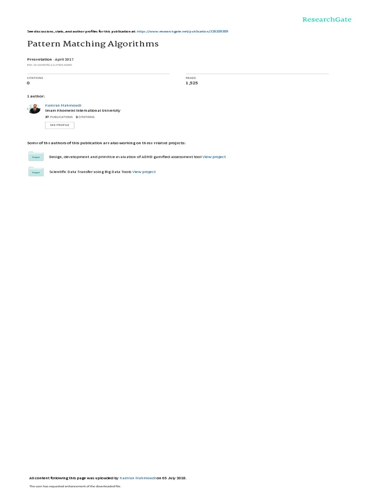 Patternmatchingalgorithms | Download Free PDF | Formalism (Deductive ...