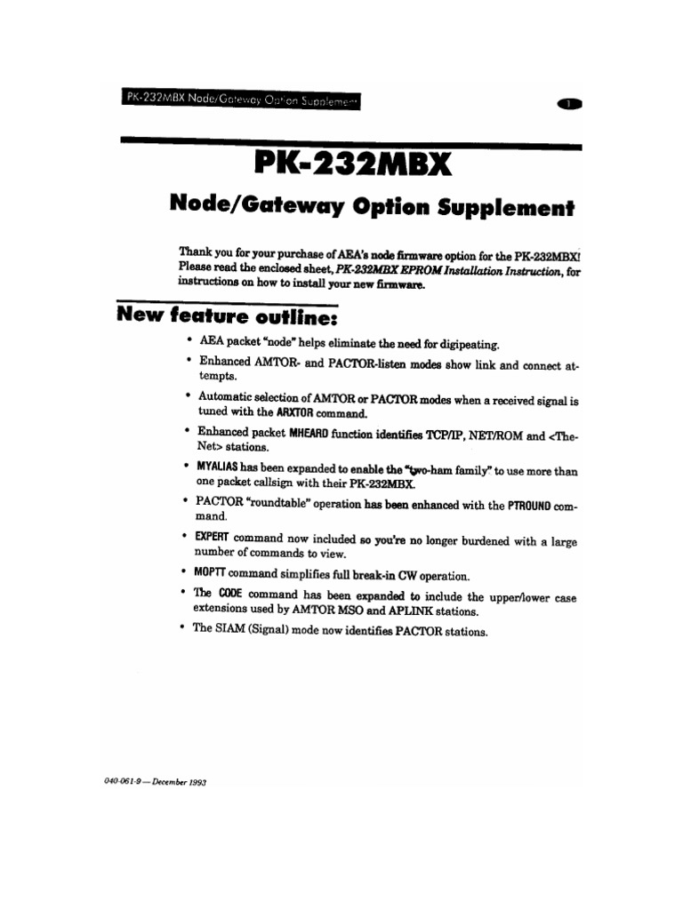 PK232 MBXnode | PDF