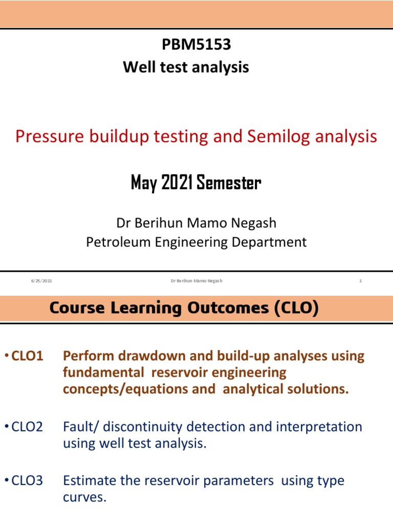 Pressure Buildup and Horner Plot | PDF | Logarithm | Fluid Dynamics