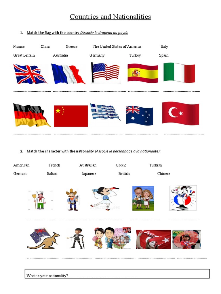 Countries and Nationalities Fun Activities Games 10391 | PDF