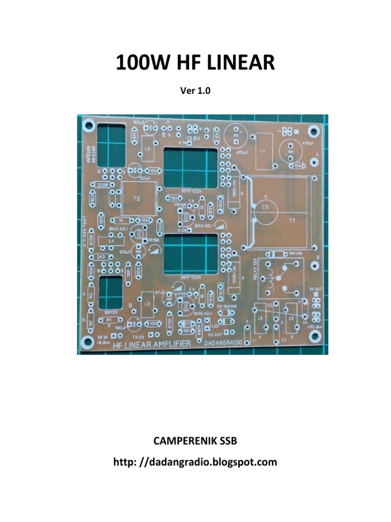 Skema Amplifier Linear 100W HF | PDF | Sains & Matematika