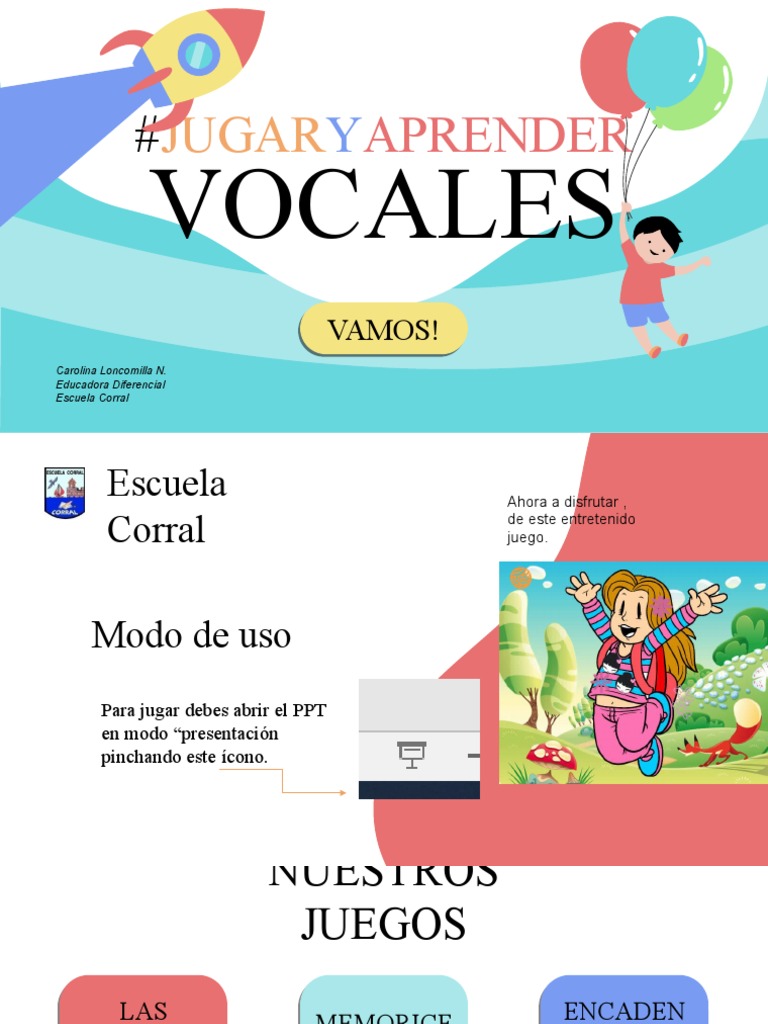 VOCALES 1 Juego Listo Con Instrucciones 1 | PDF