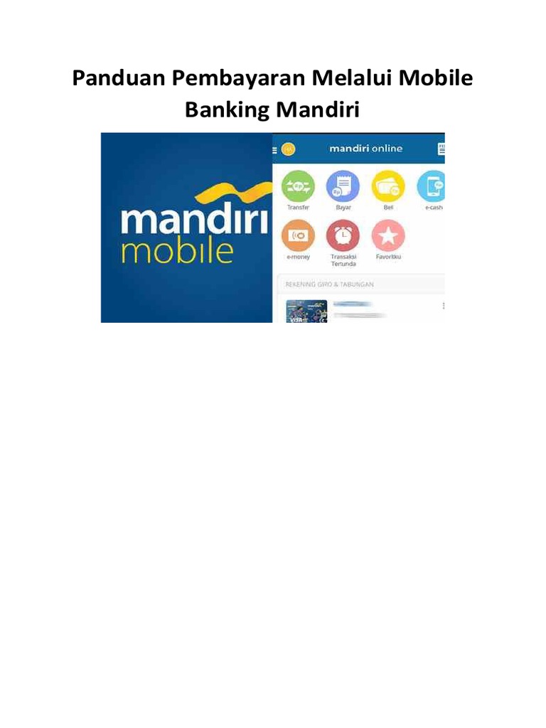 Panduan Pembayaran Mbanking Mandiri | PDF