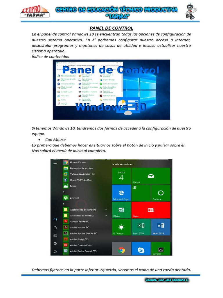 03 - Configurando Panel de Control Windows 10 | PDF