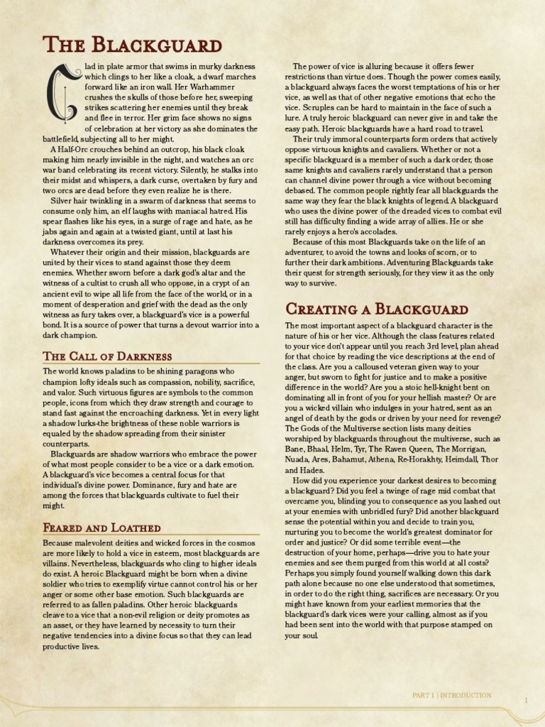 The Blackguard | PDF