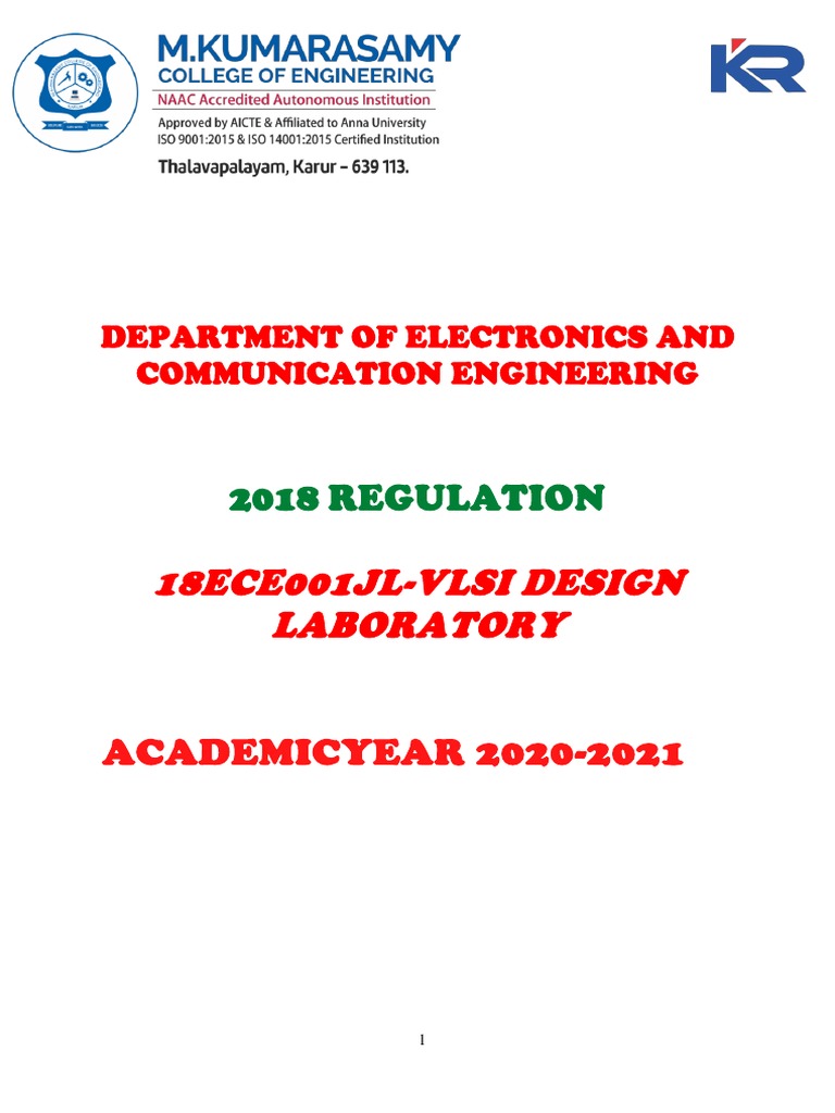 VLSI LAB Record | PDF | Engineering | Computer Engineering VLSI LAB Record | PDF | Engineering | Computer Engineering