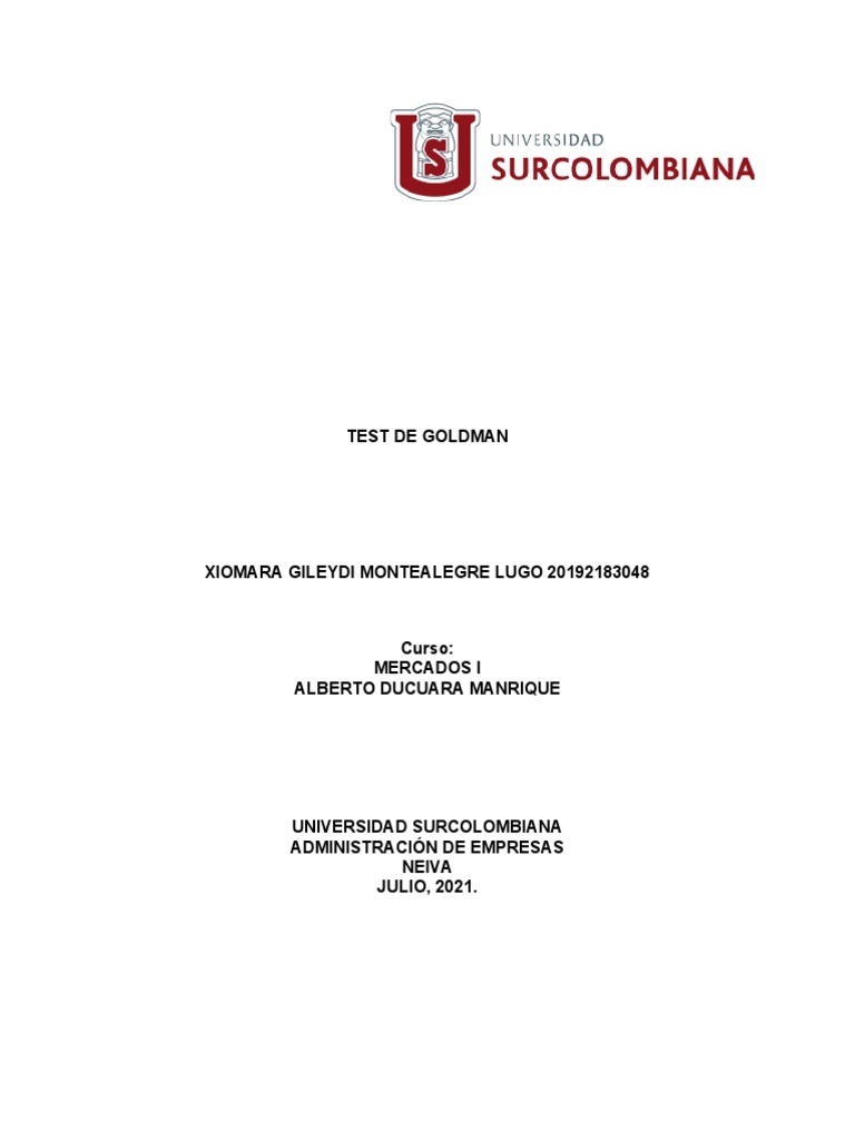 Test de Goldman | PDF