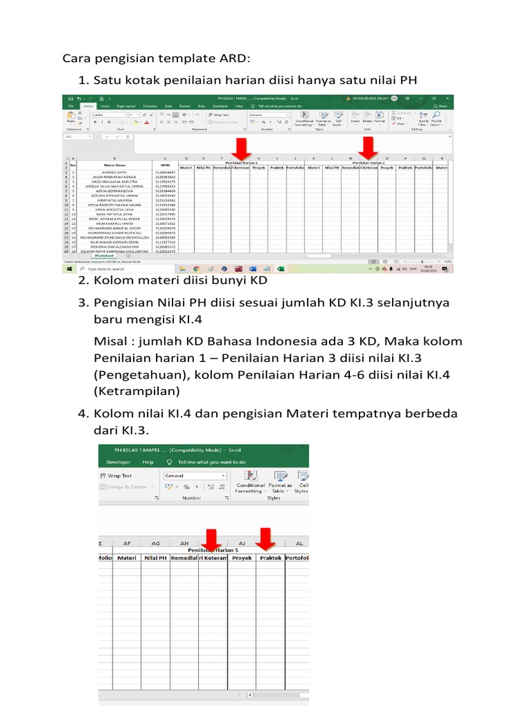 Cara Pengisian Template ARD | PDF | Karier & Perkembangan | Seni & Disiplin Bahasa