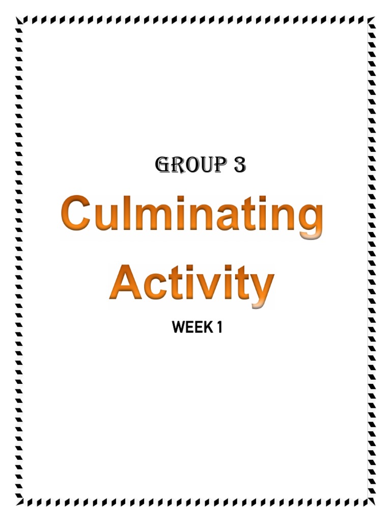 Culminating Activity Group 3 Week 1 | PDF | Ideologies | Mental Health