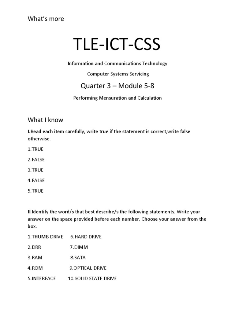 Tle-Ict-Css: Quarter 3 - Module 5-8 | PDF