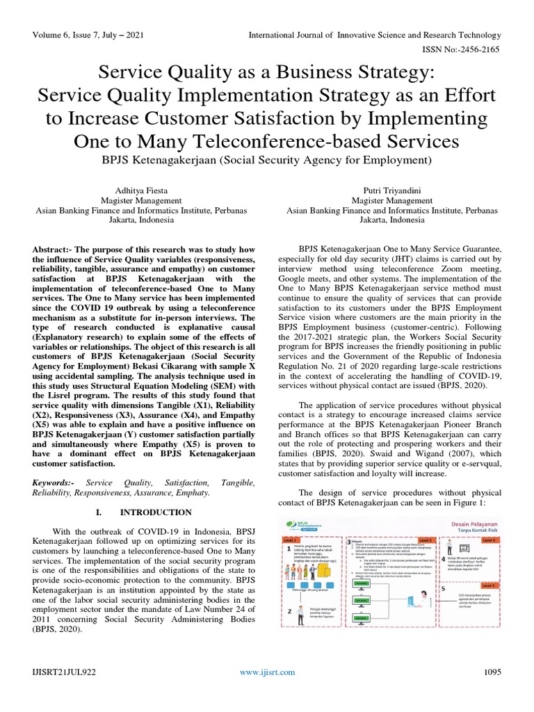 Service Quality as a Business Strategy Service Quality Implementation ...