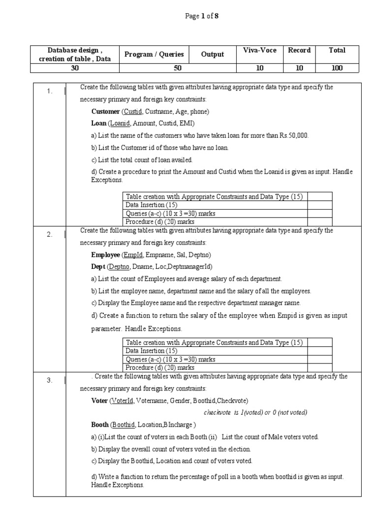 CS8481 - Set1 | PDF | Relational Database | Databases