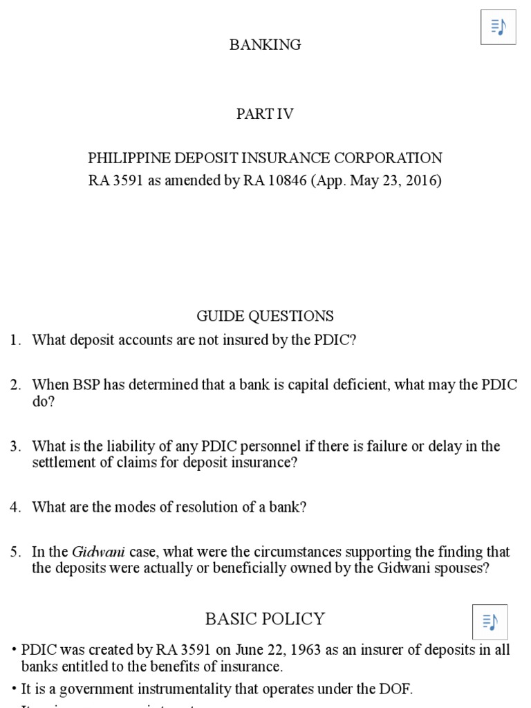 Review Guide Pdic With Audio 2021 | PDF | Deposit Account | Banks