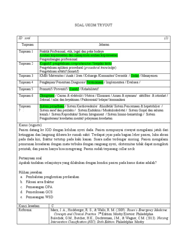 Soal Ukom Tryout | PDF