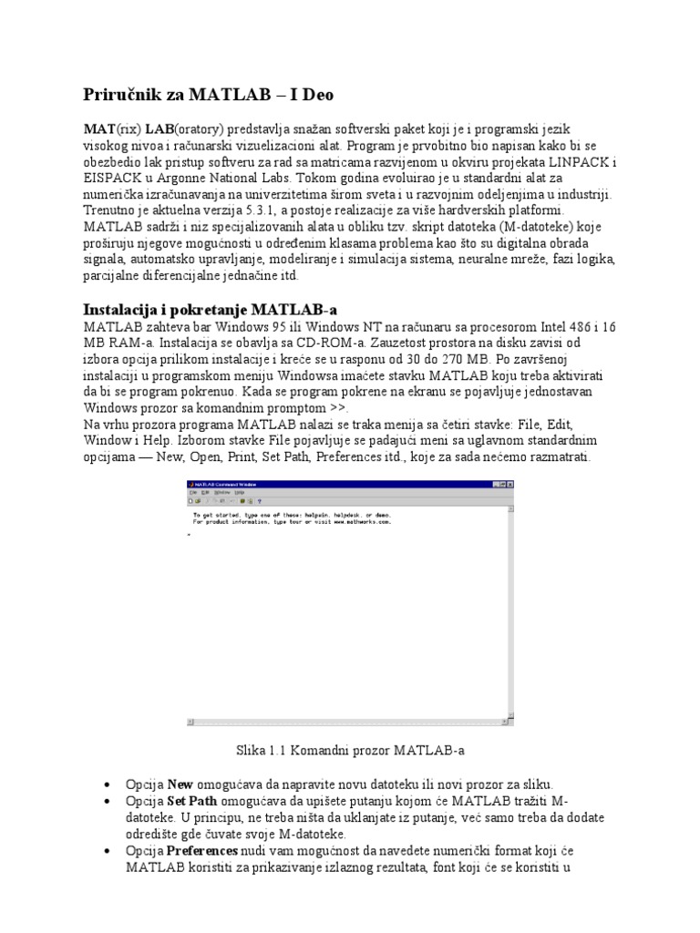 Prirucnik - Za - Matlab Metoda Najmanjih Kvadrata | PDF