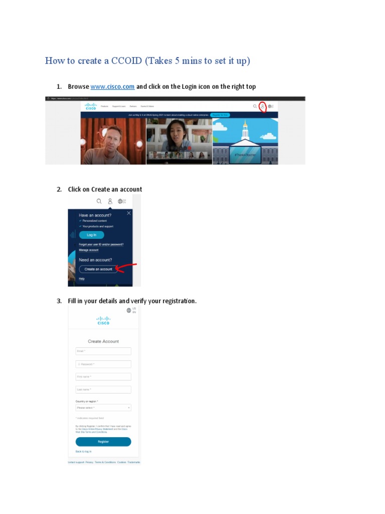 Cisco CCOID Setup Guide | PDF | Finance & Money Management