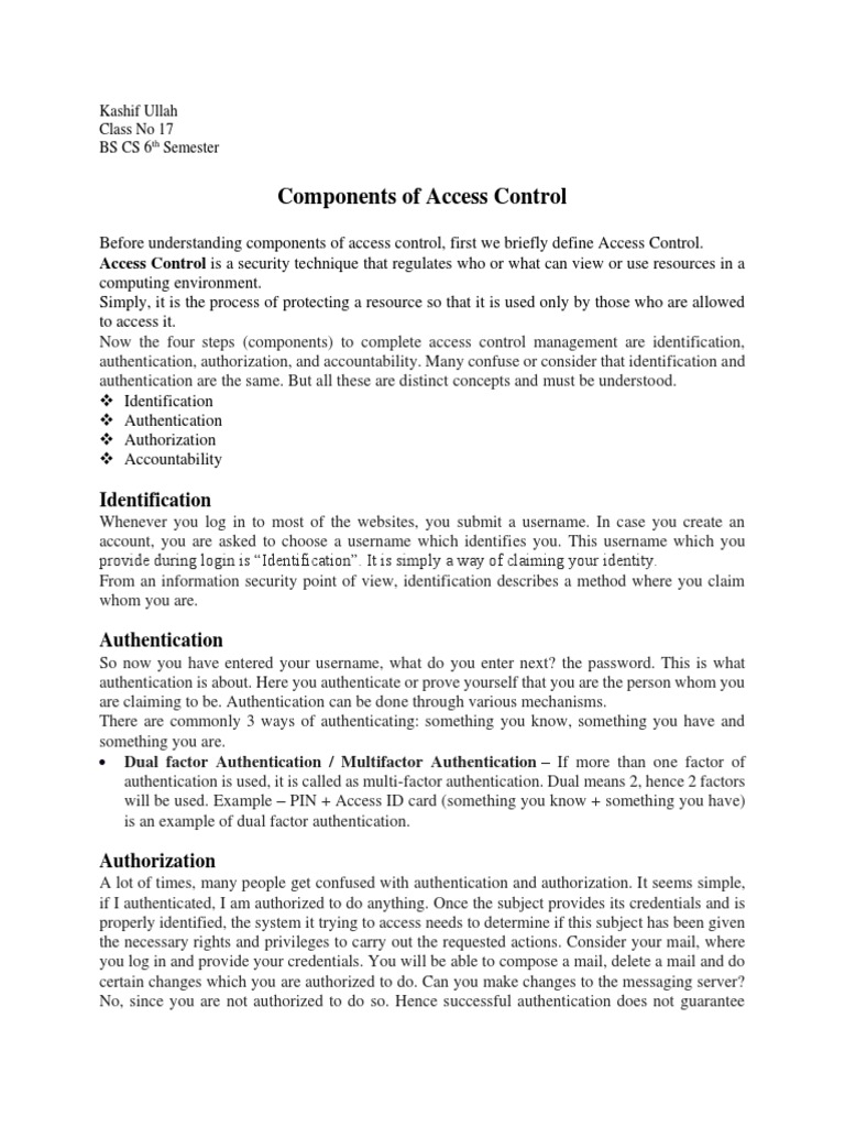 Information Security Assignment | PDF | Authentication | Access Control