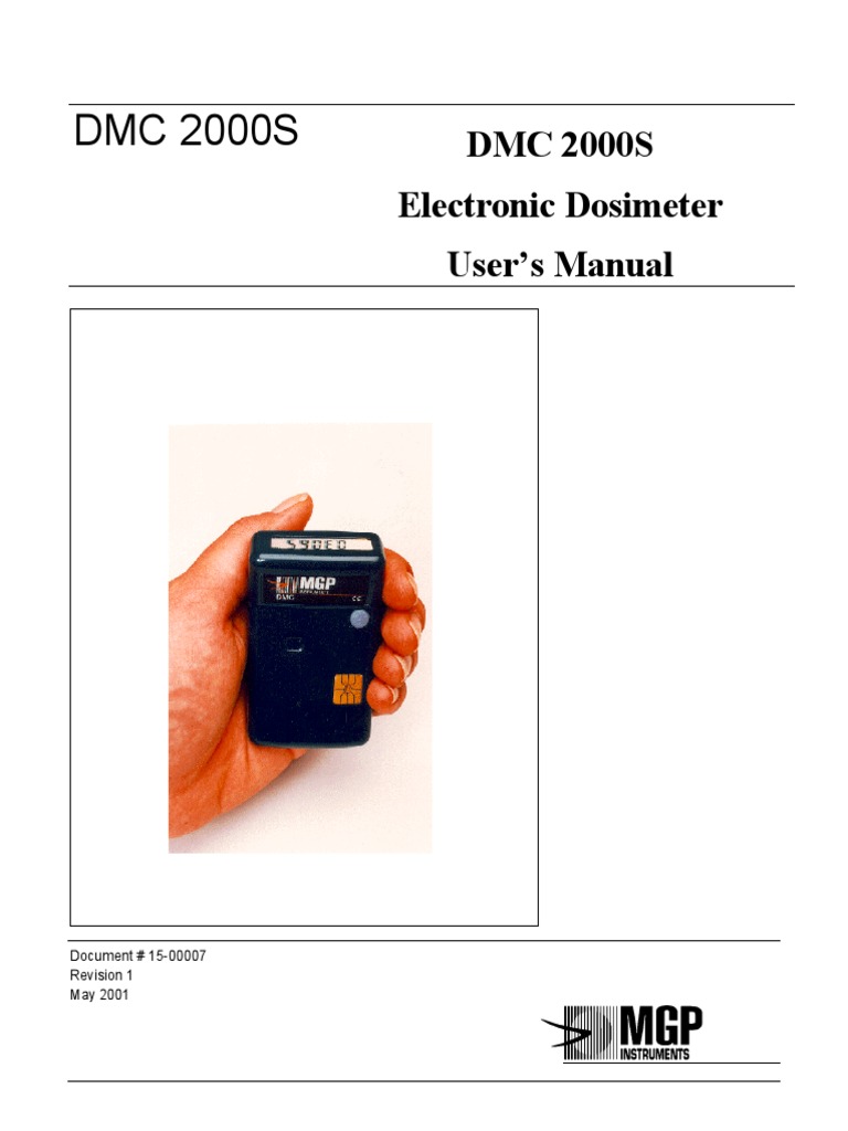 DMC 2000S Electronic Dosimeter User Manual | PDF | Dosimetry | Computer ...