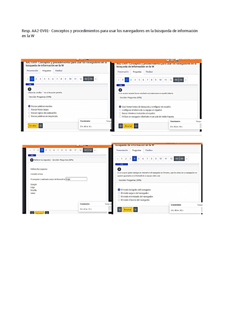 AA2-EV01 - Conceptos y Procedimientos para Usar Los Navegadores en La Búsqueda de Información en ...