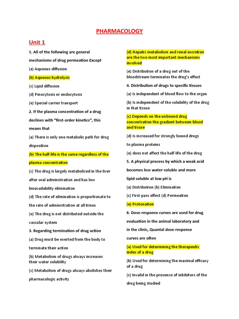 MCQS Pharmacology | PDF | Receptor Antagonist | Neurotransmitter