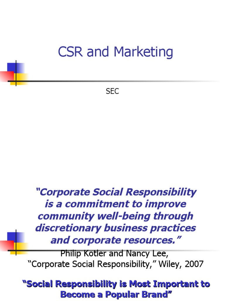 CSR Strategies in Marketing | PDF | Business