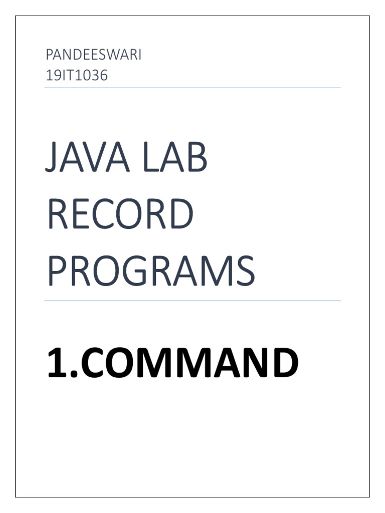Java Lab Record 19it1036 | PDF | Programming Paradigms | Computer Science