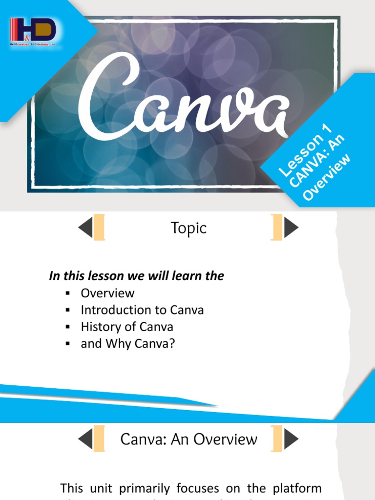 Lesson 1 - An Overview of Canva | PDF | Application Software ...
