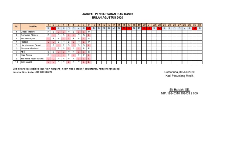 Jadwal Pendaftaran Agustus 2020 | PDF