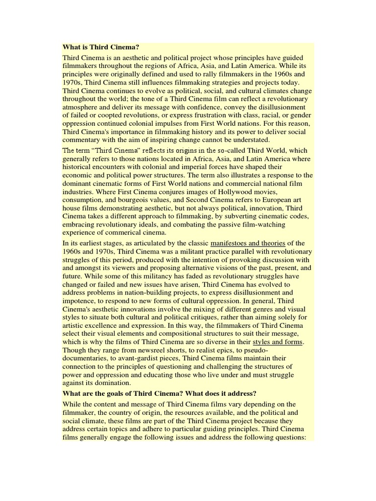 What Is Third Cinema | PDF