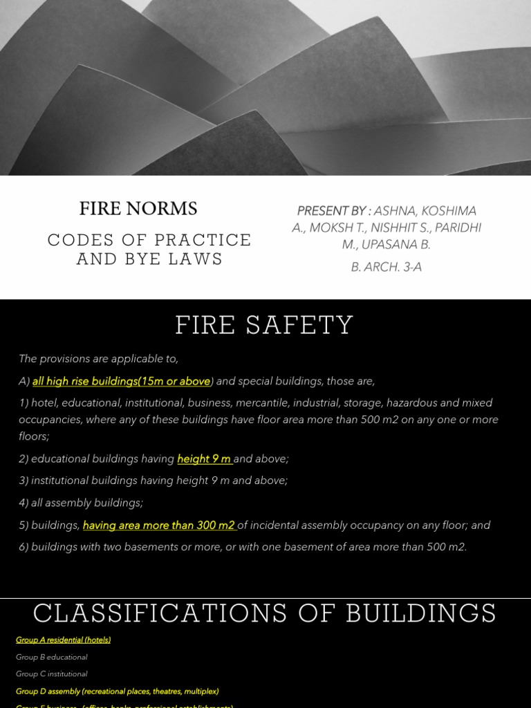 Fire Norms: Codes of Practice and Bye Laws | PDF | Stairs | Fires
