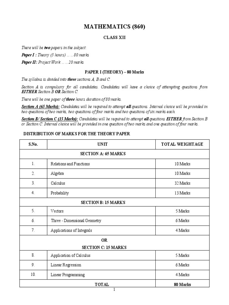 Mathematics (860) : Class Xii | Download Free PDF | Matrix (Mathematics) | Line (Geometry)