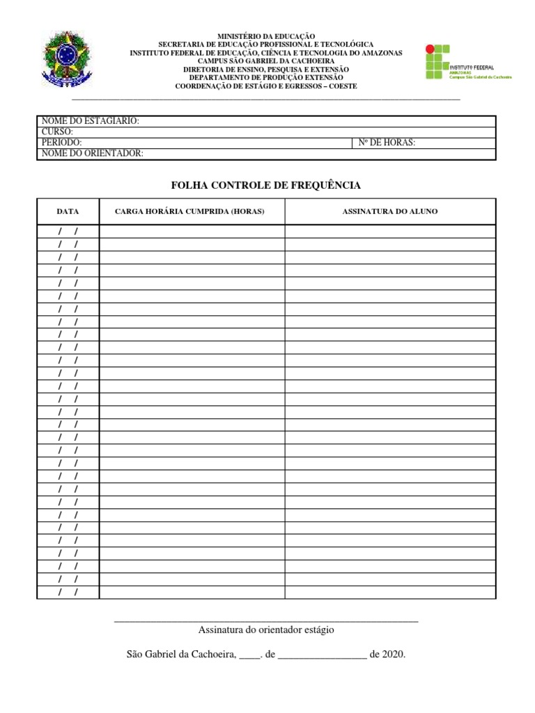 Folha de Frequencia PCCT CSGC 2021 | PDF