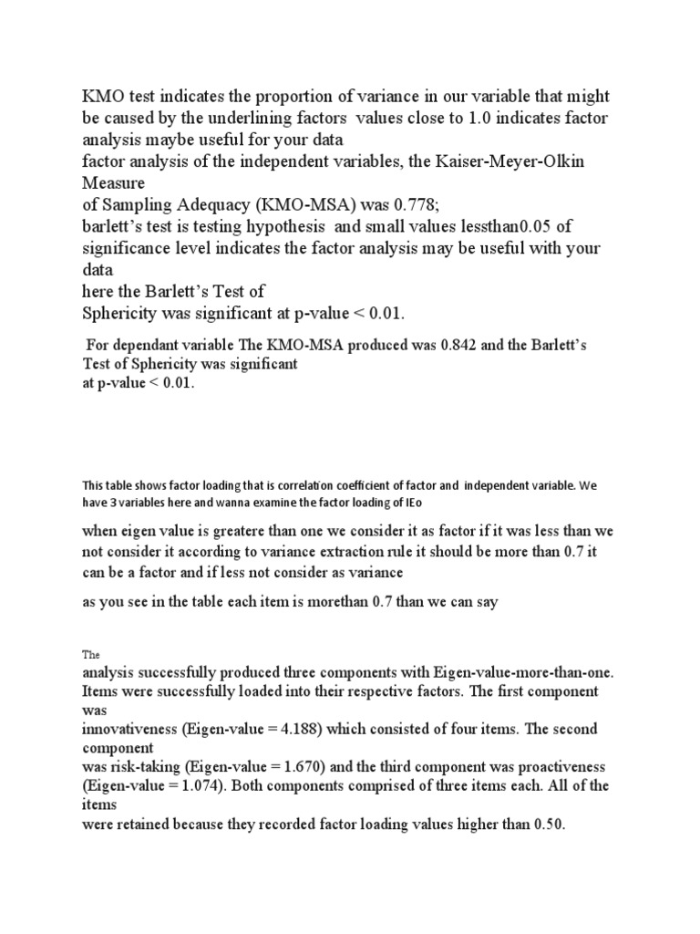 KMO Test Indicates The Proportion of Variance in Our Variable That ...