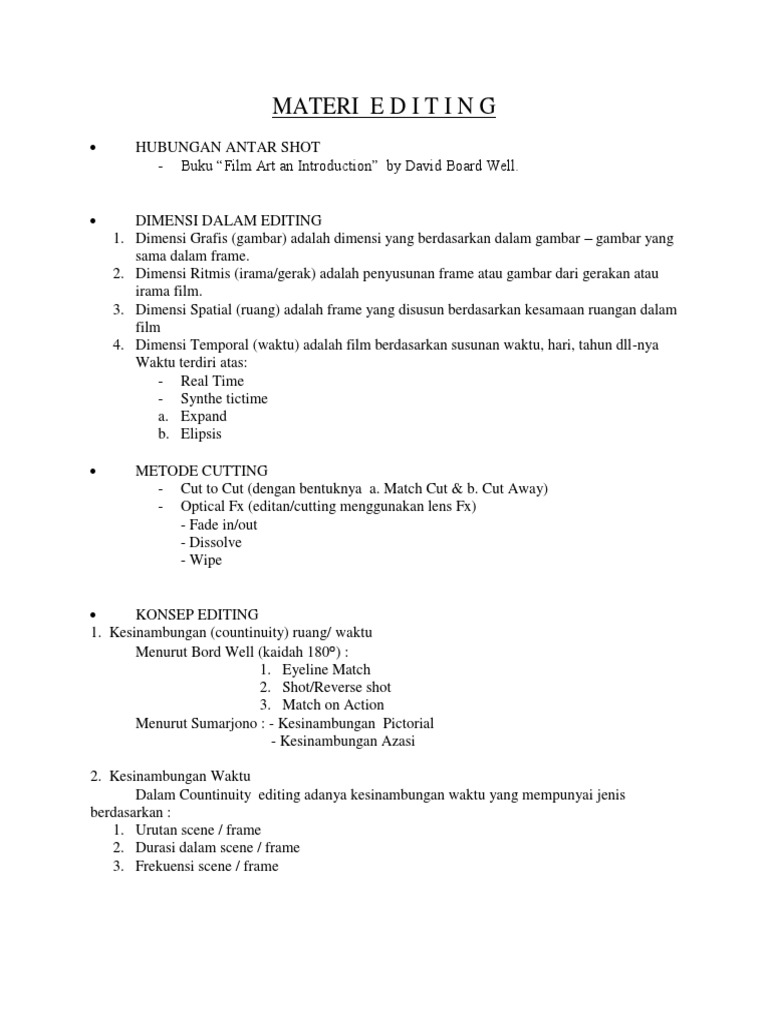 Materi 5 - Editing Film | PDF