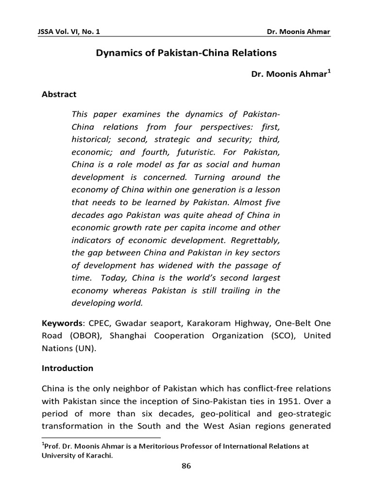 Dynamics of Pak China Relations | PDF | Pakistan | China