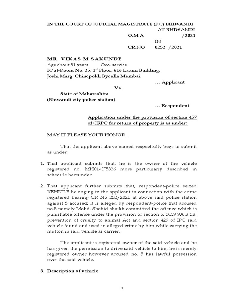 Return of Property | PDF | Justice | Crime & Violence