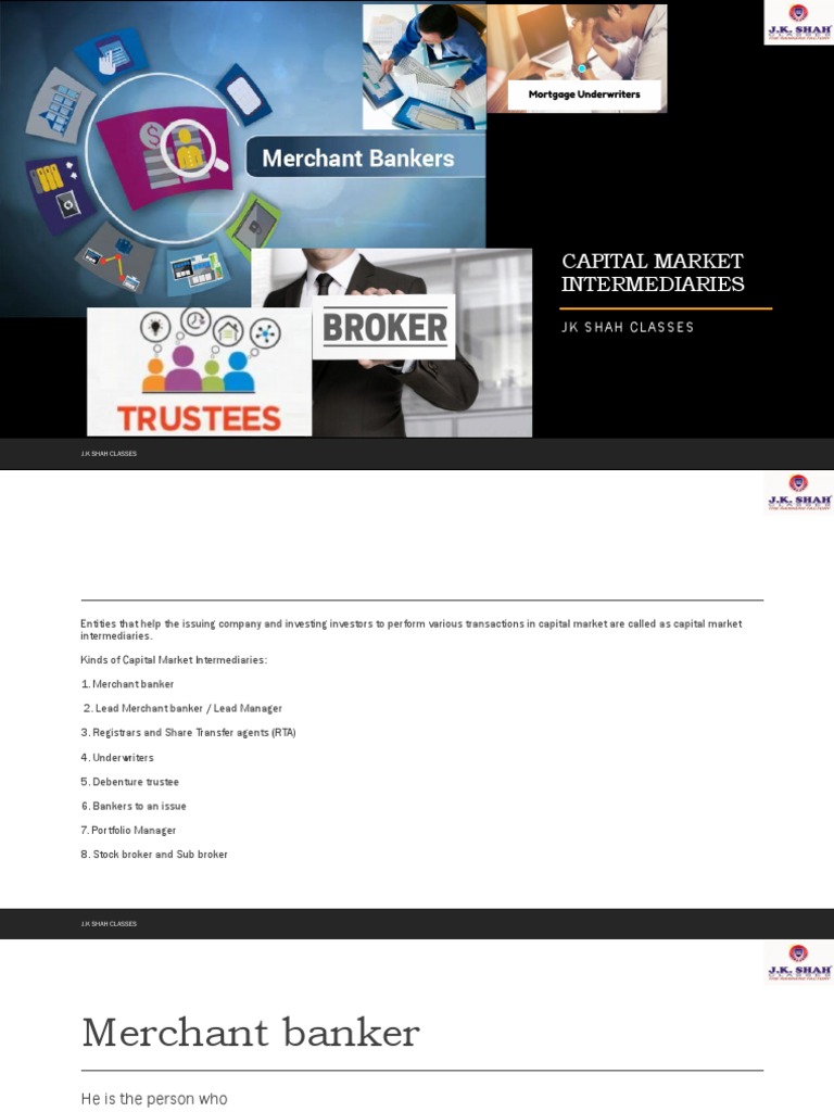 Capital Market Intermediaries Guide | PDF | Securities (Finance ...