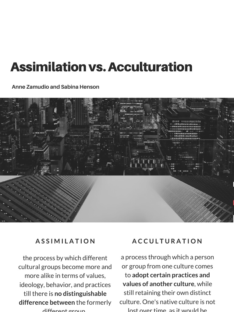 Assimilation Versus Acculturation | PDF | Cultural Assimilation ...