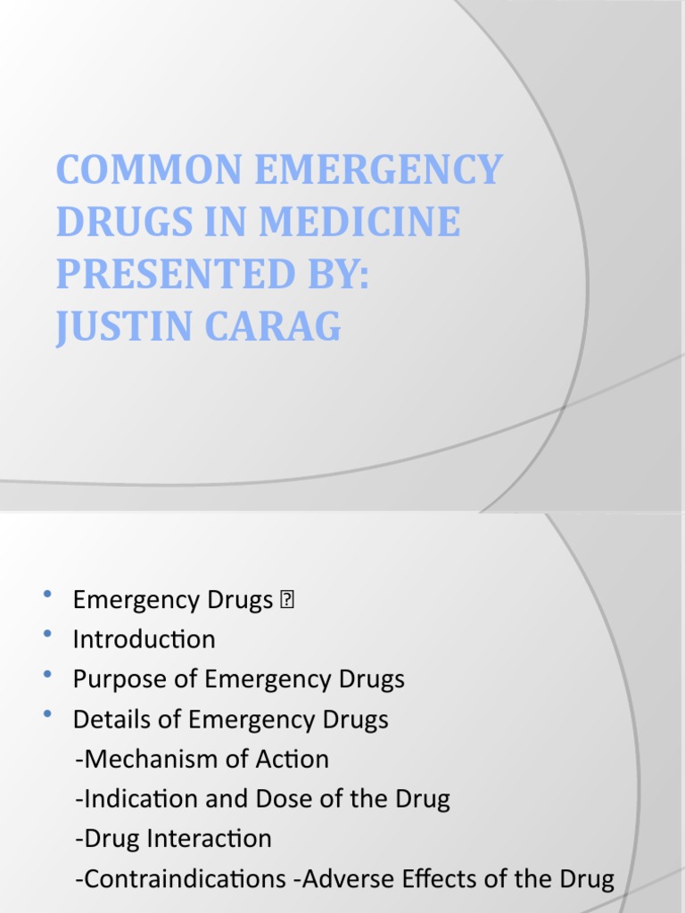 Common Emergency Drugs | PDF | Heart | Medicine