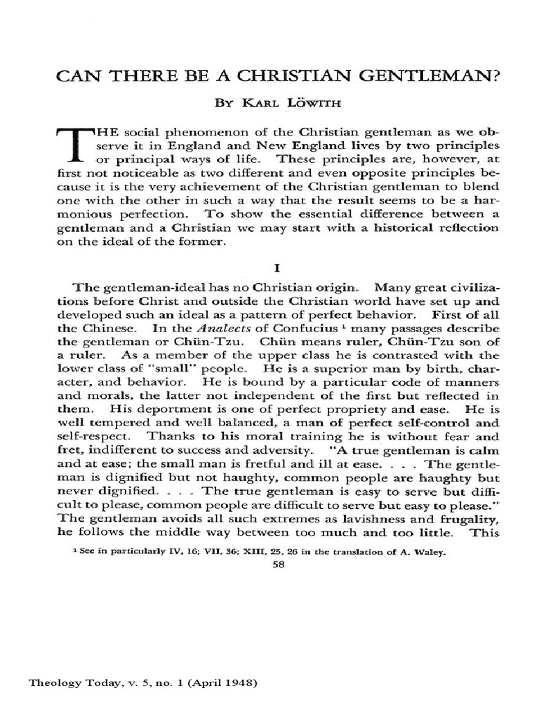 Karl Löwith - Christian Gentleman | PDF