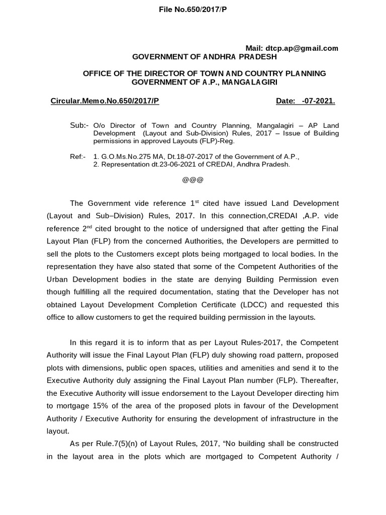 Building Permissions in Approved Layouts | PDF | Government | Justice