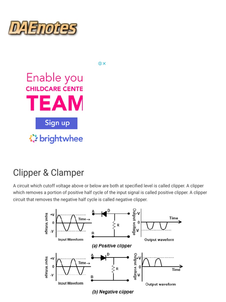 Clipper & Clamper - Positive, Negative, Biased, Double Diode Clippers ...