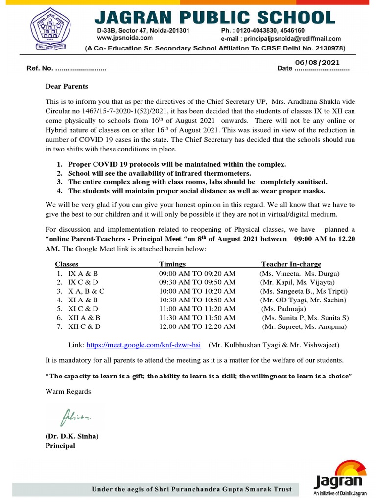 Parents - Circular | PDF