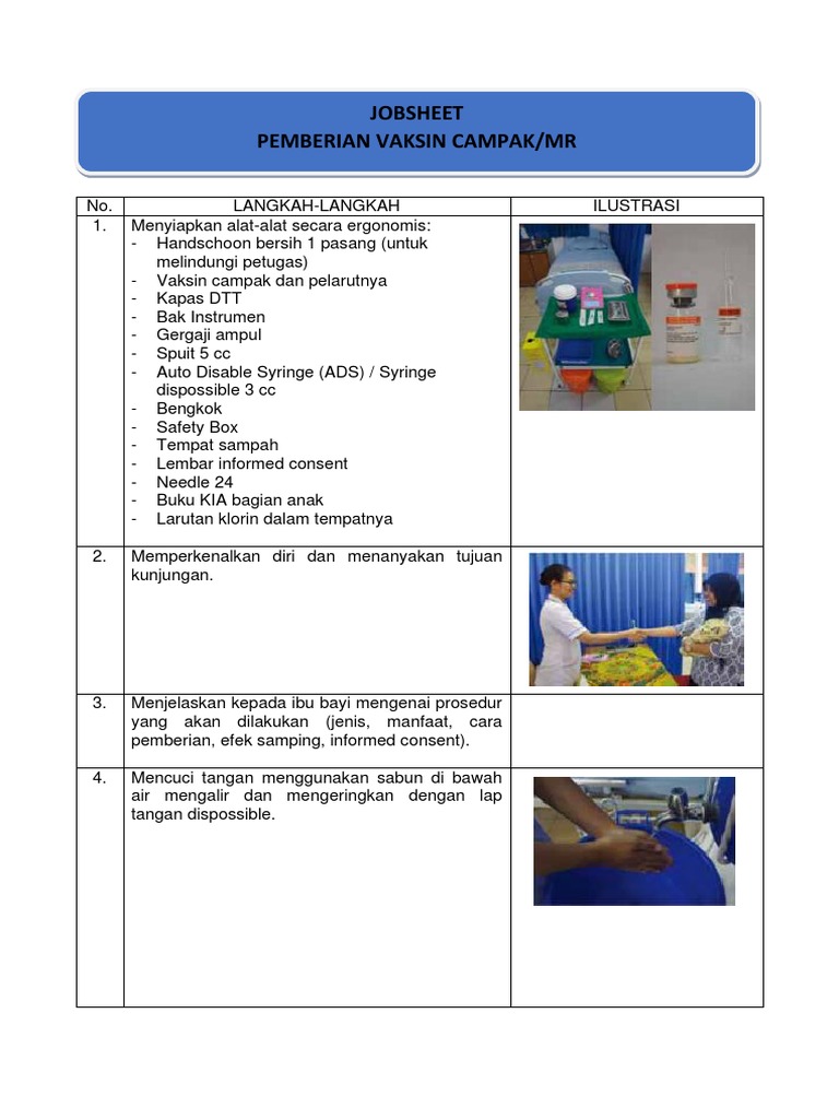 Langkah-Langkah Pemberian Imunisasi Campak | PDF
