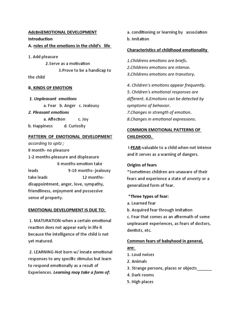 Emotional Development in Early Childhood | PDF | Emotions | Jealousy