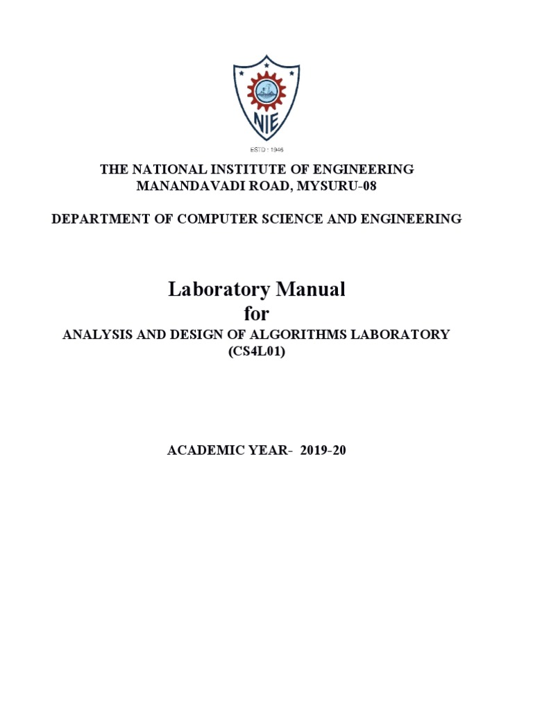 Laboratory Manual For | PDF | Vertex (Graph Theory) | Time Complexity