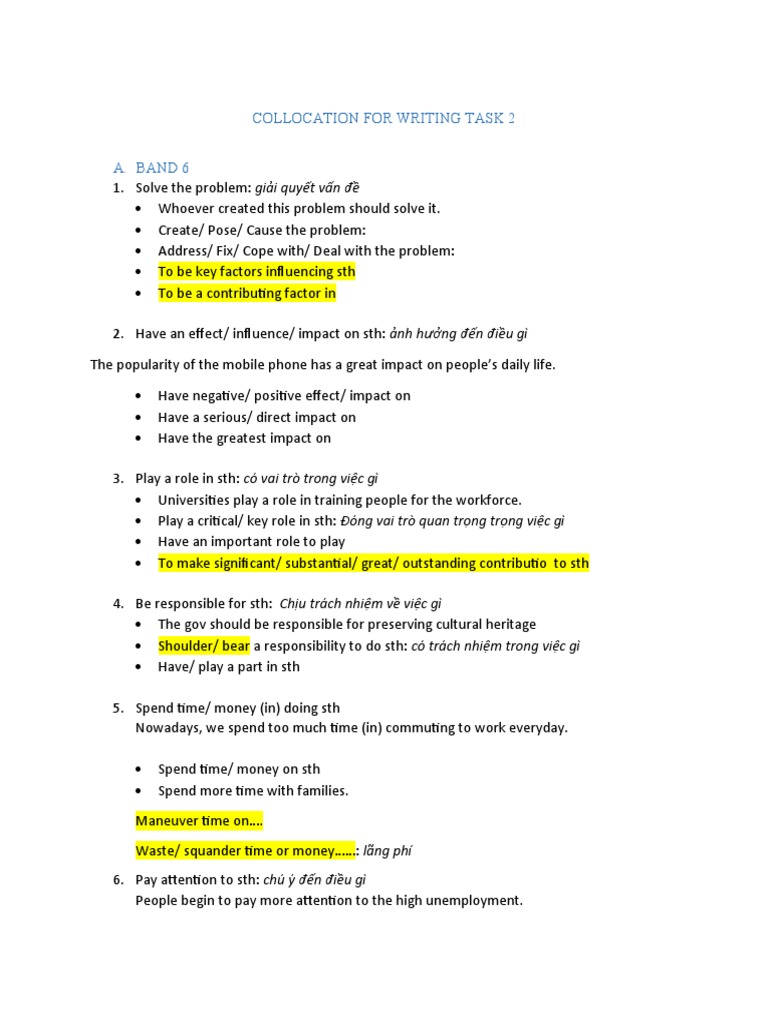 Essential Collocations for Writing Task 2 | PDF
