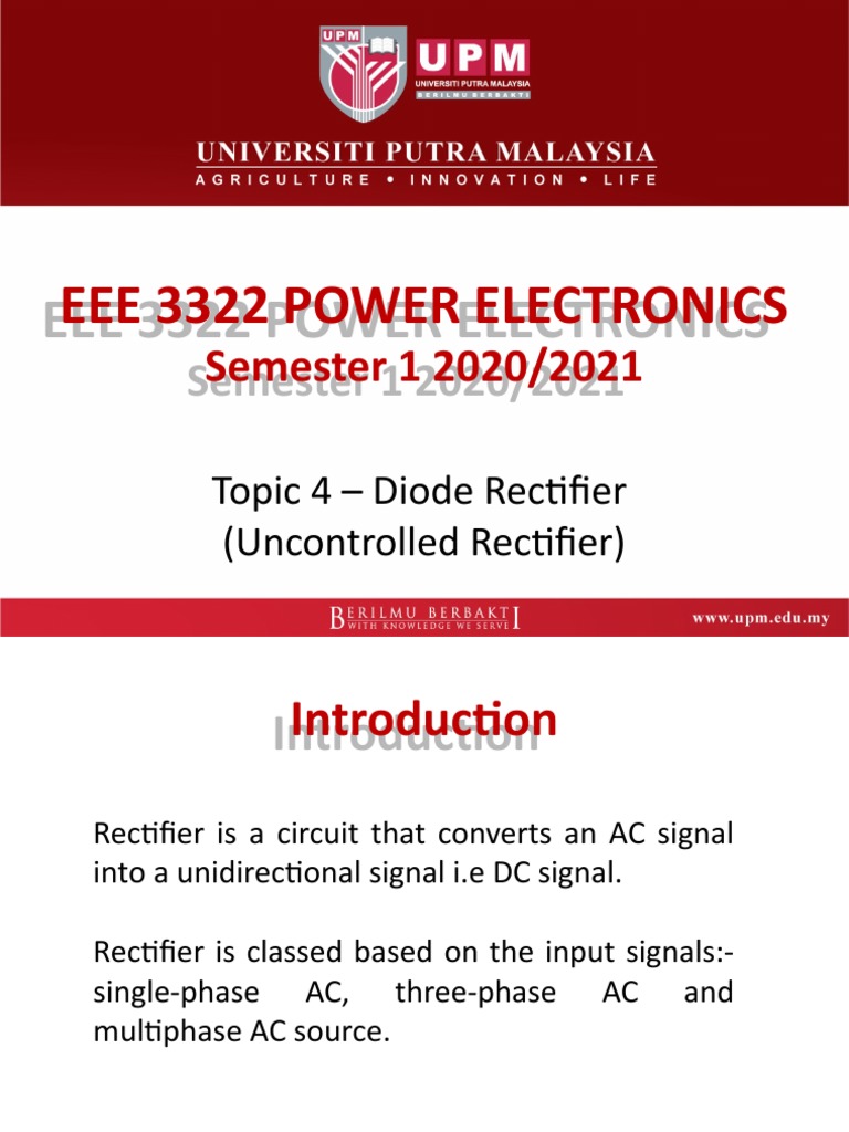 Eee 3322 Power Electronics | PDF | Rectifier | Power Electronics